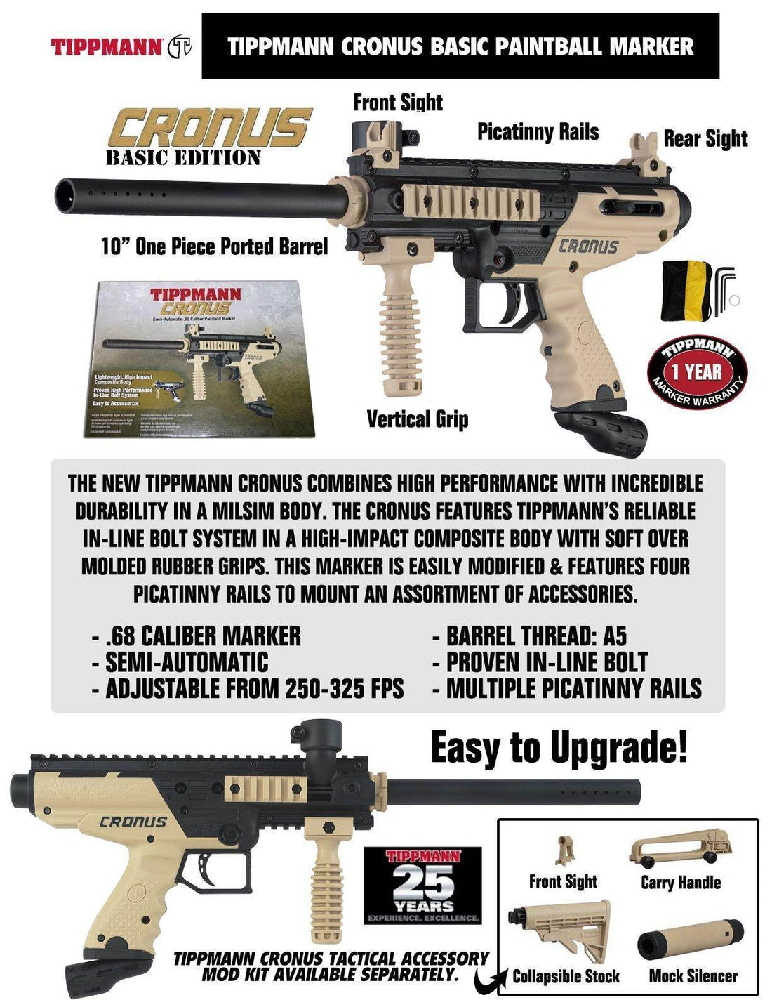 Tippmann Cronus Paintball Marker Gun From Paintball Deals